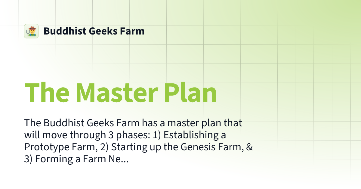 The Master Plan | Buddhist Geeks Farm