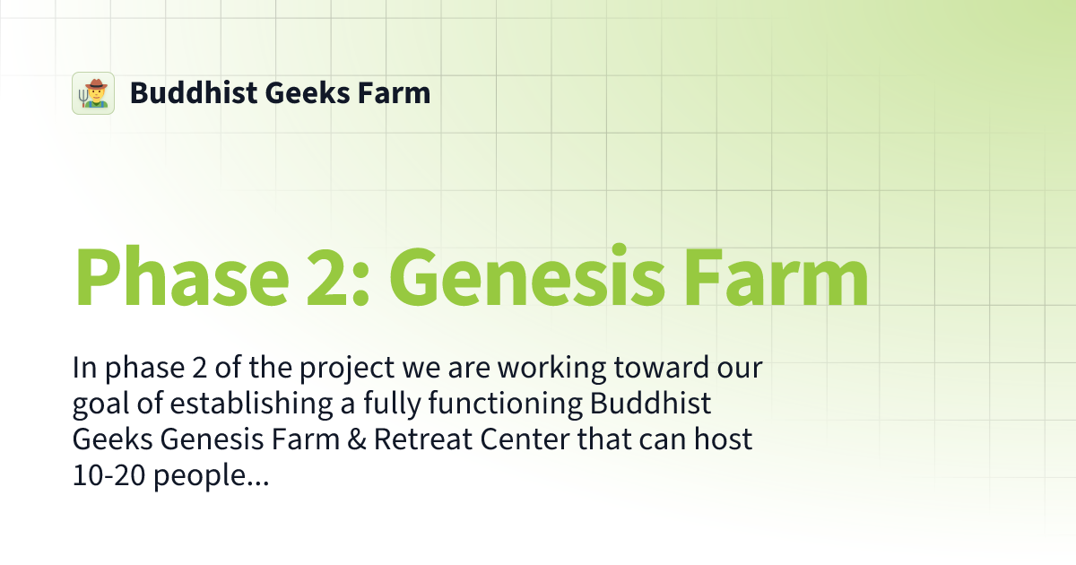 Phase 2: Genesis Farm | Buddhist Geeks Farm